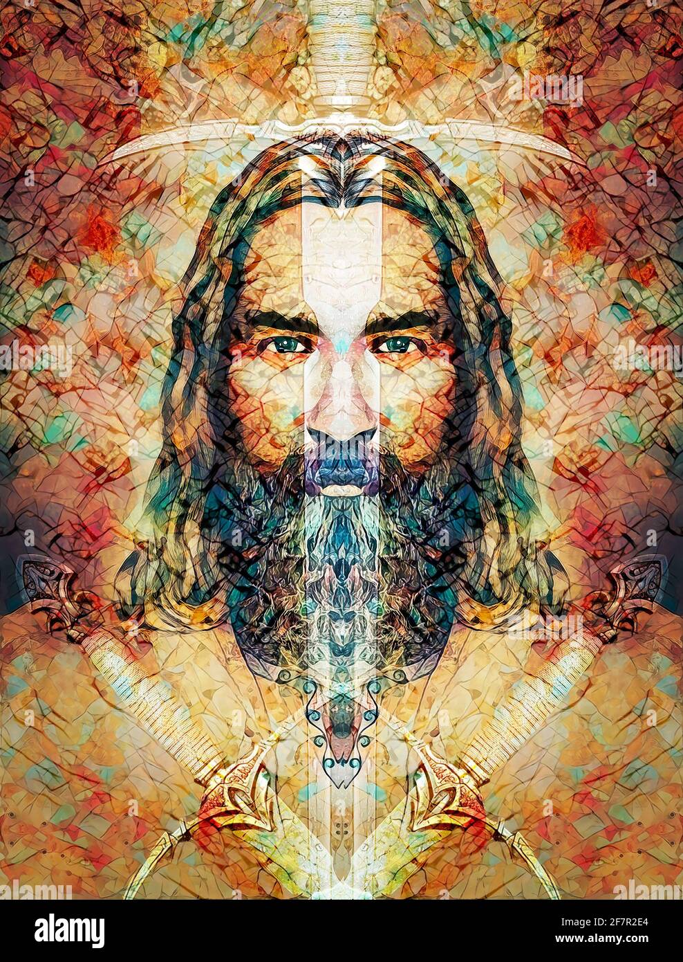 Art of old Jesus, Eye contact. Spiritual concept Stock Photo - Alamy