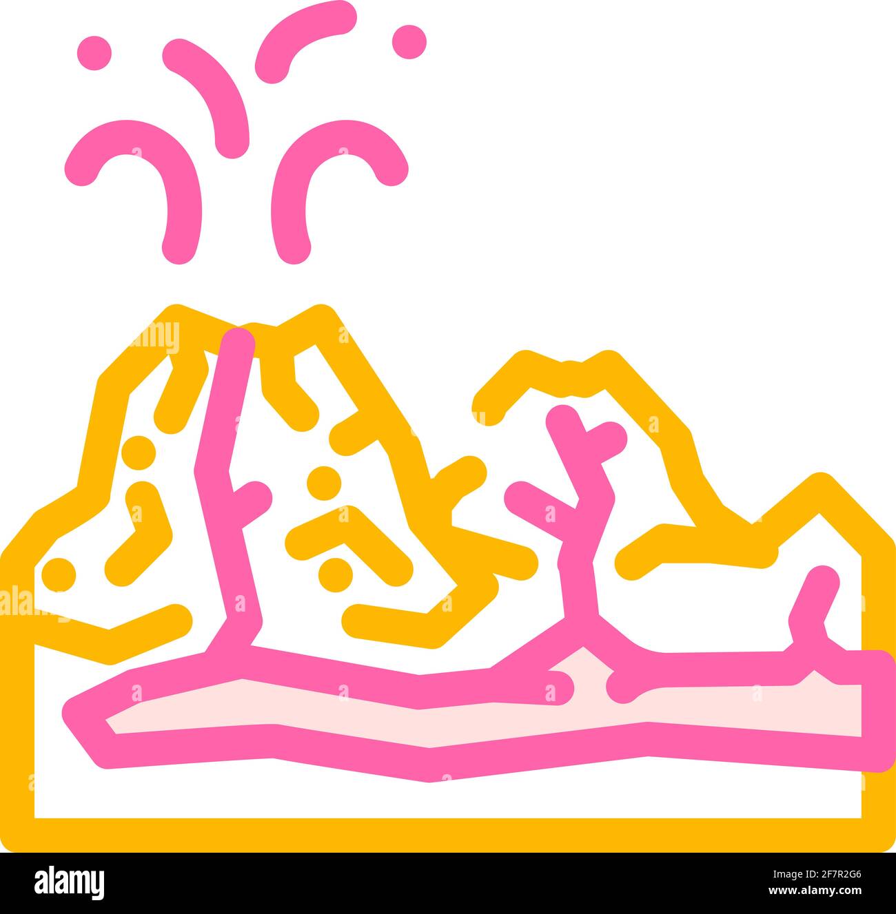 valley of volcanoes color icon vector illustration Stock Vector Image ...