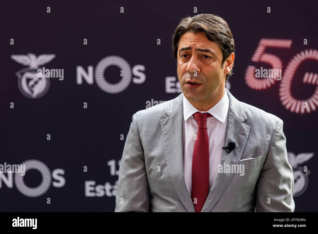 Rui Costa, Vice-President of SL Benfica speaks during a press ...