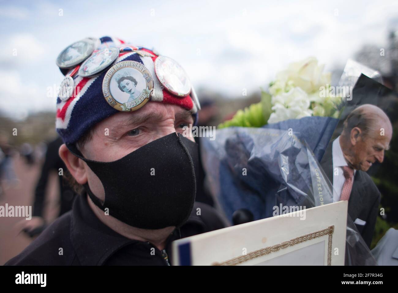 LONDON, UK. APRIL 9TH 2021: A man stands for the camera after Prince ...