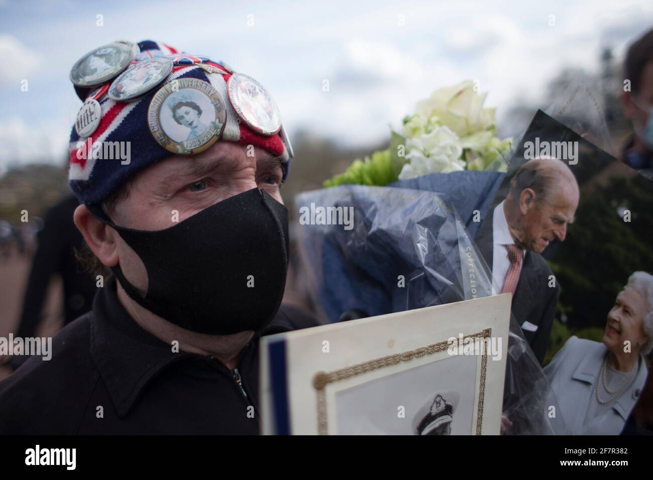 LONDON, UK. APRIL 9TH 2021: A man stands for the camera after Prince ...