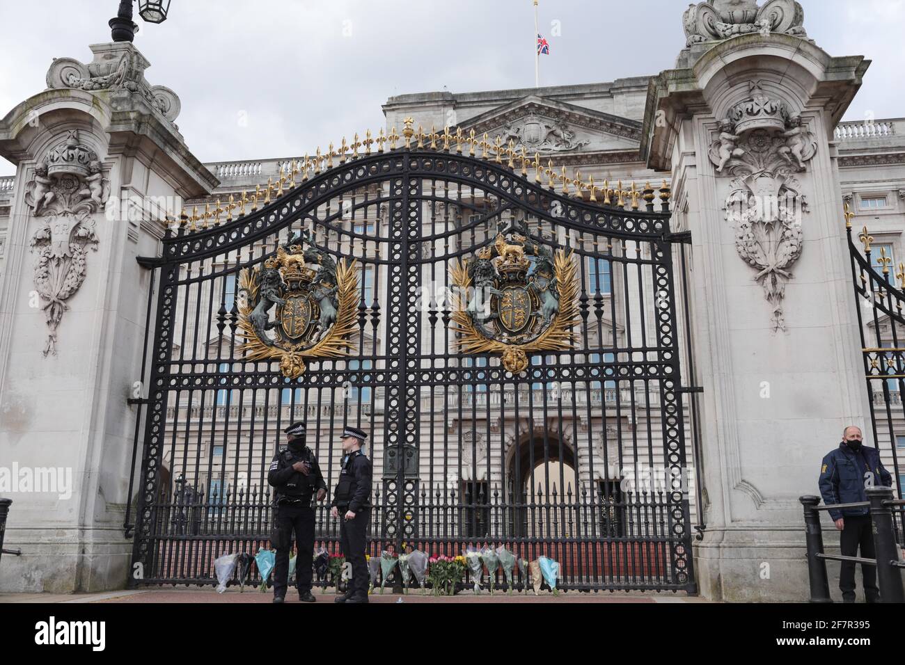 FILE PHOTO: London, Britain. 9th Apr, 2021. Police officers stand guard ...