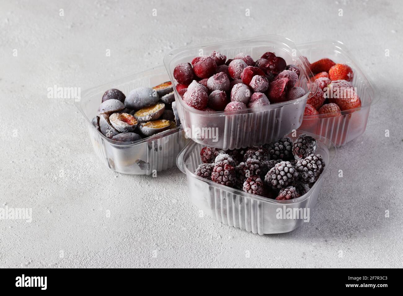 Frozen berries such as cherries, strawberries, plums and blackberries ...