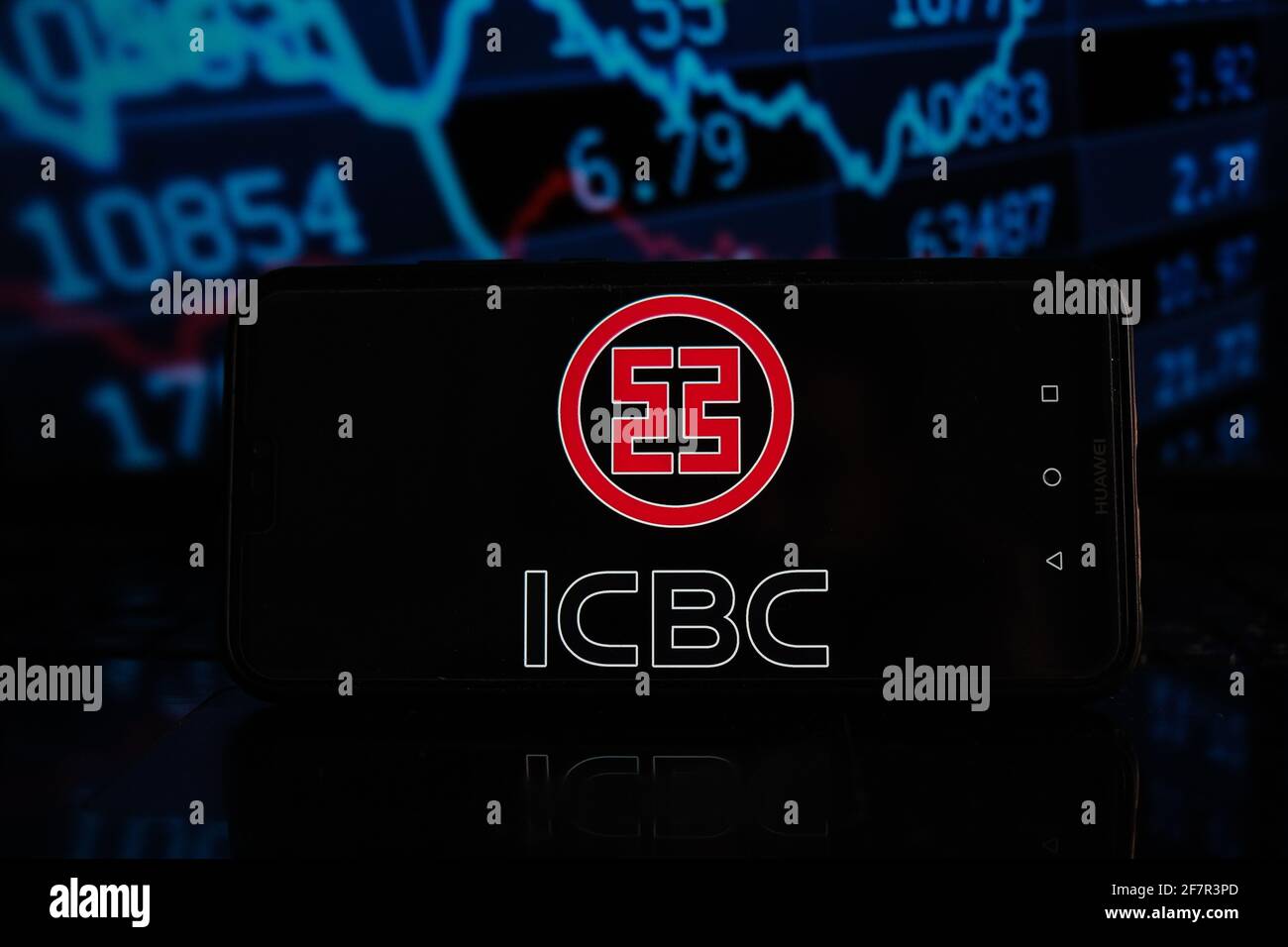 In this photo illustration an ICBC logo seen displayed on a smartphone ...