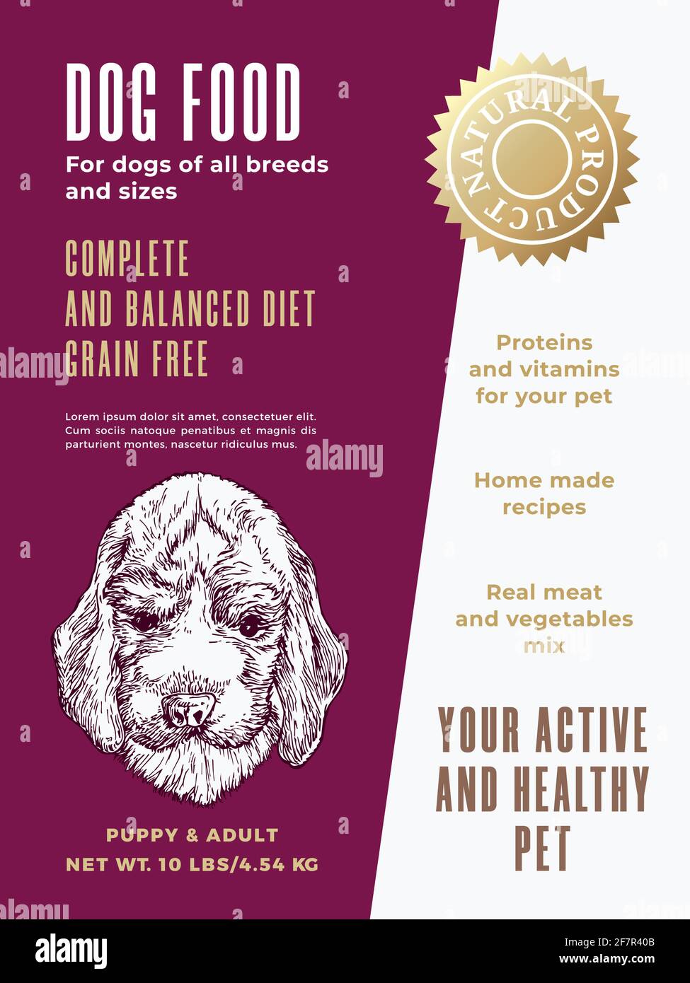 Pet Food Product Label Template. Abstract Vector Packaging Design ...