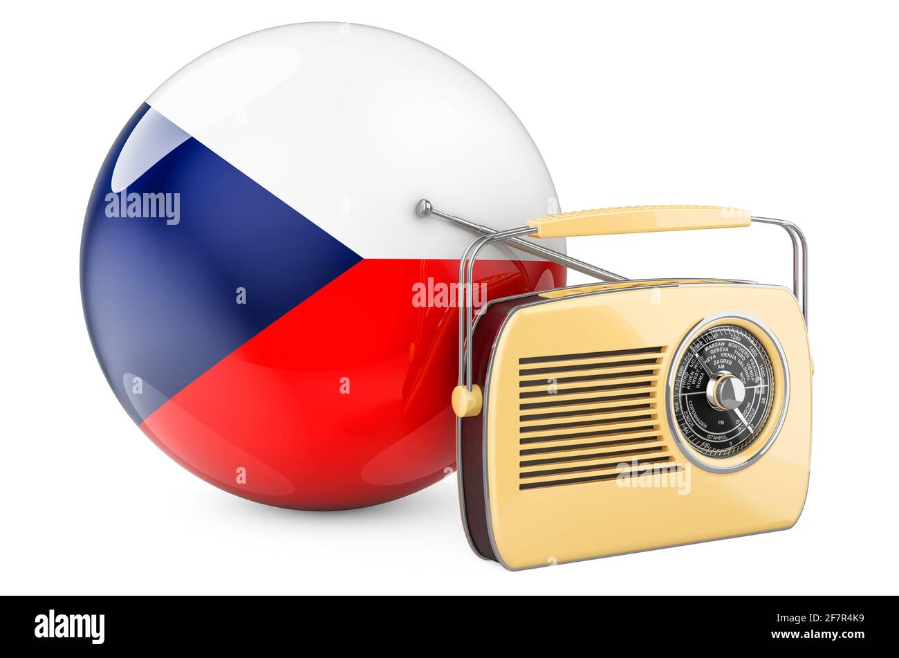 Radio broadcasting in Czech Republic concept. Radio receiver with Czech ...