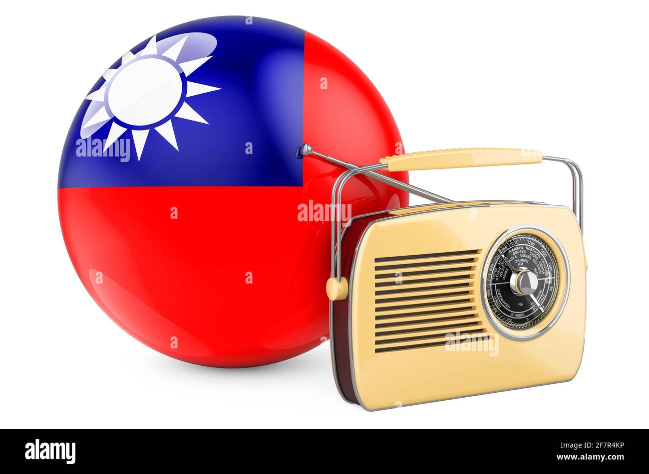 Radio broadcasting in Taiwan concept. Radio receiver with Taiwanese ...