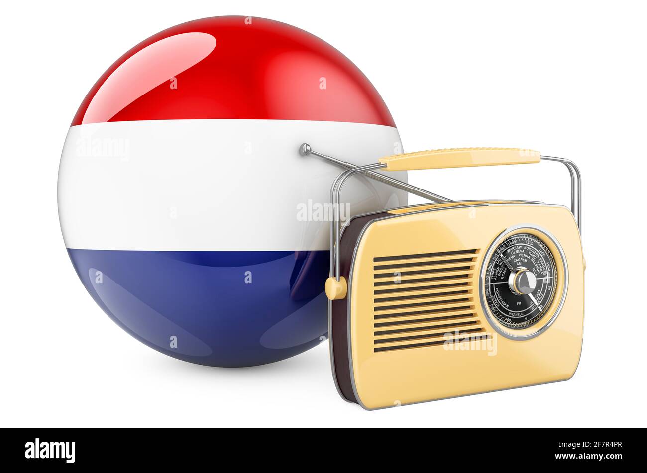 Radio broadcasting in the Netherlands concept. Radio receiver with The ...