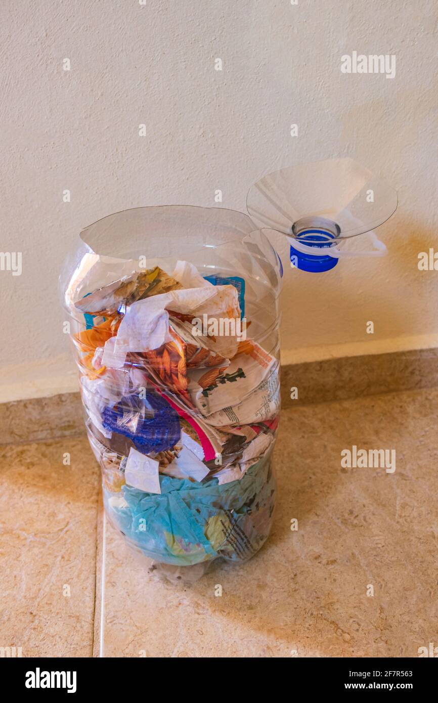 Creative trash can craft from big plastic bottle created in Mexico ...