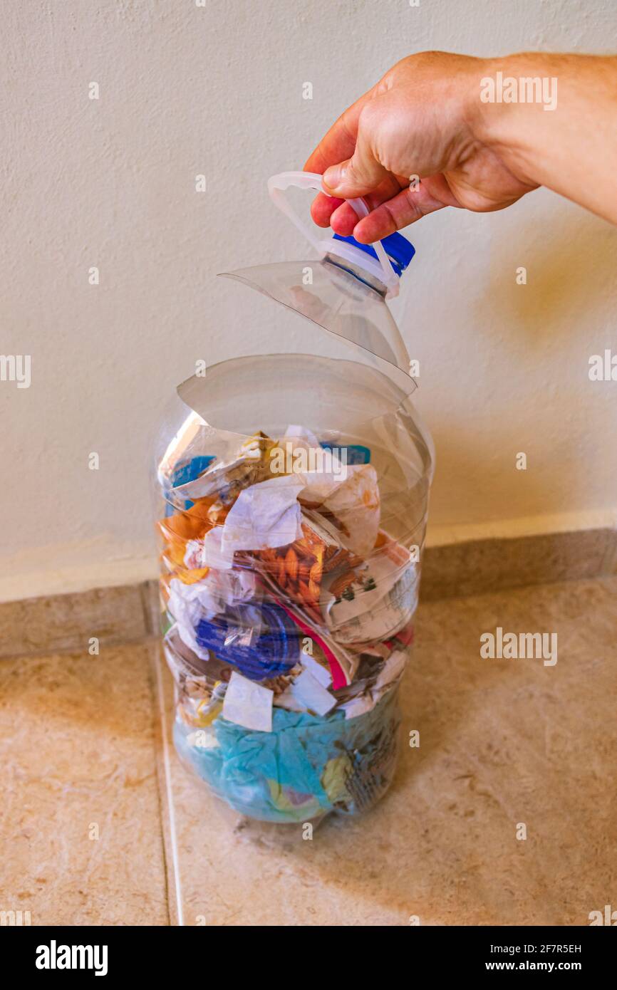 Creative trash can craft from big plastic bottle created in Mexico ...