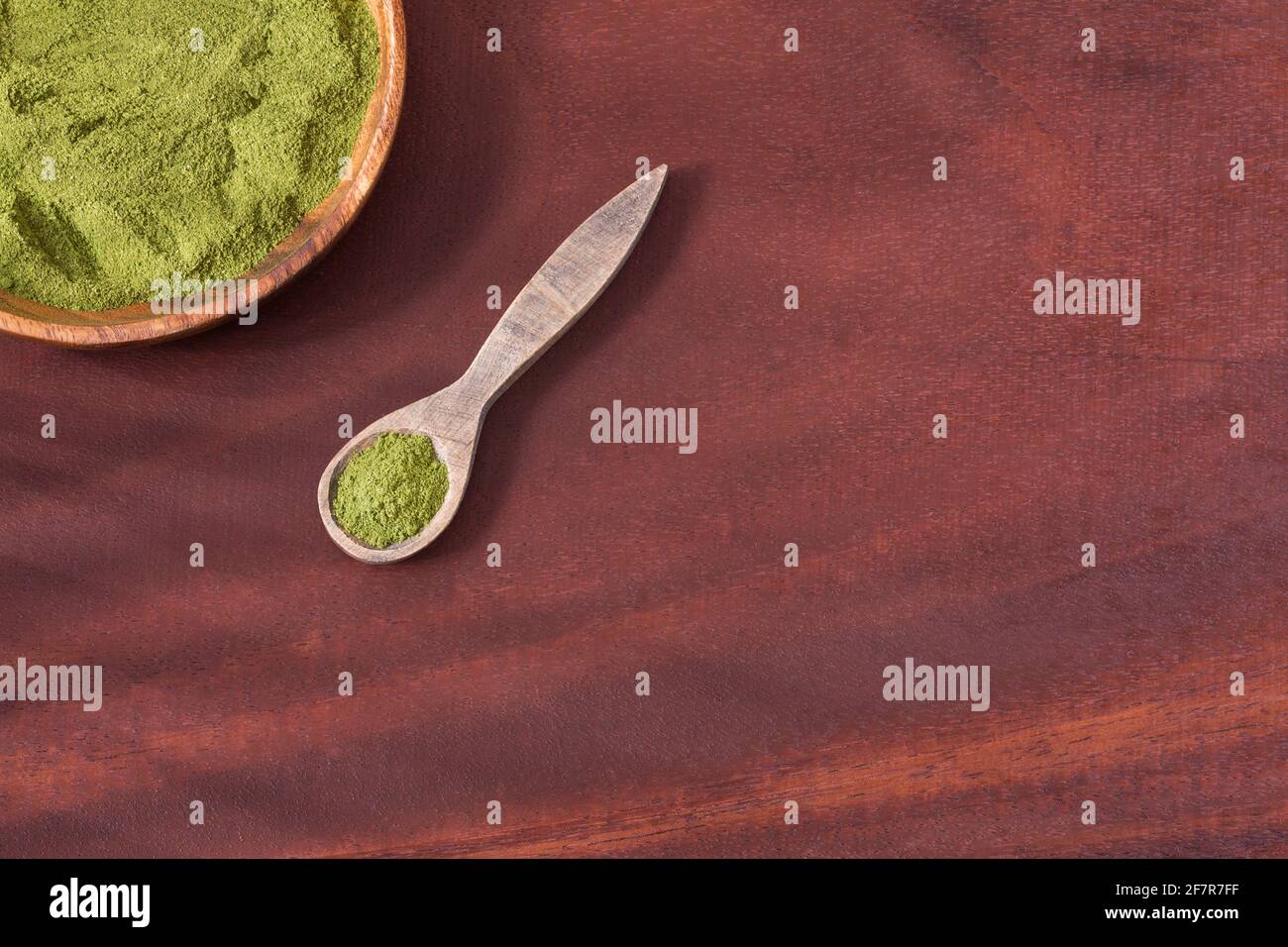 Moringa powder - Moringa oleifera. Top view Stock Photo - Alamy