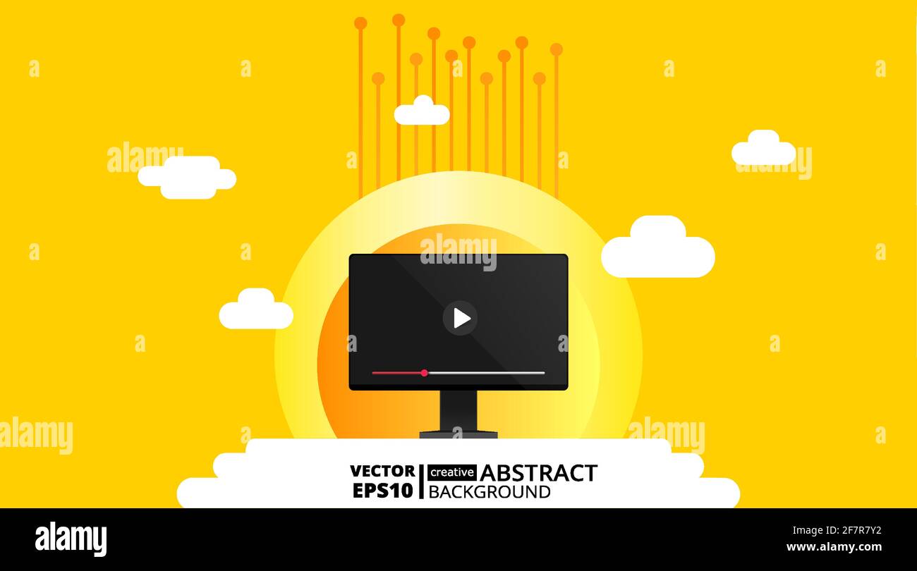 Online video platform header or footer banner template with copy space ...