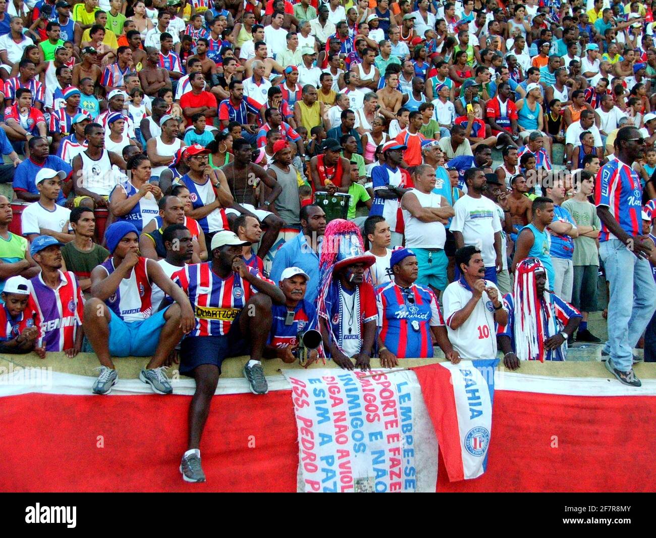 salvador, bahia / brazil - february 5, 2006: fans of the Bahia team are ...