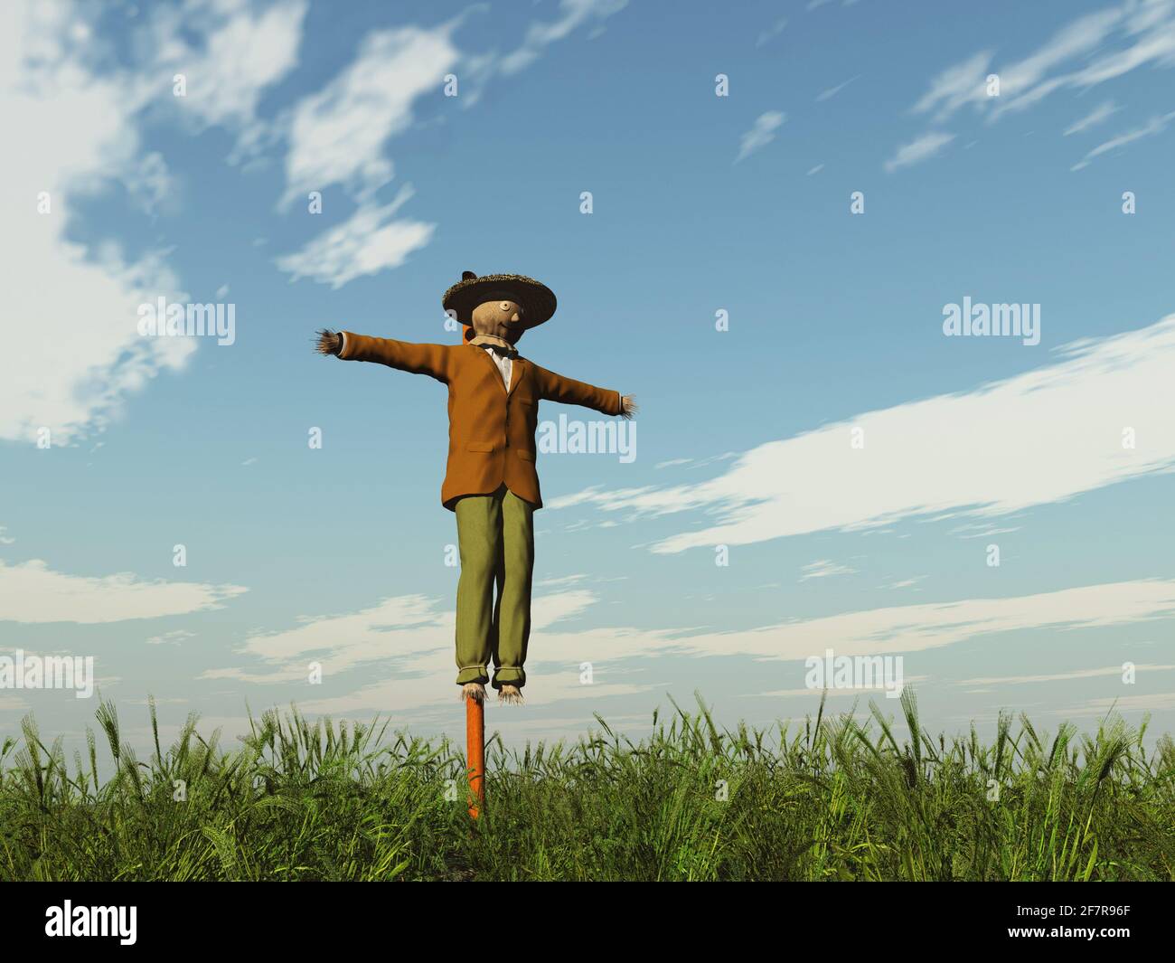 Scarecrow in a plantation Stock Photo - Alamy