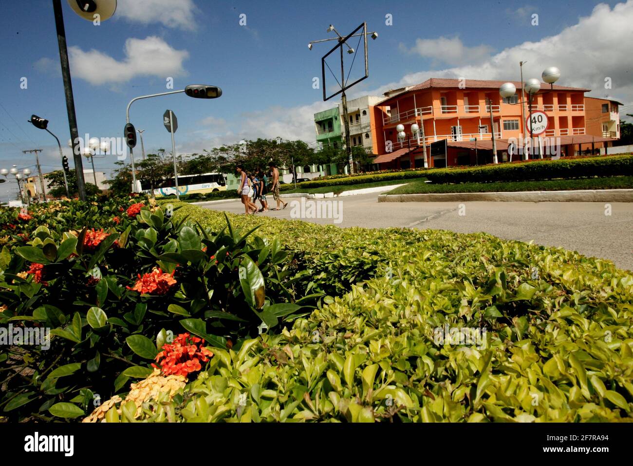 mucuri, bahia, brazil - september 5, 2009: entrance square in the city ...