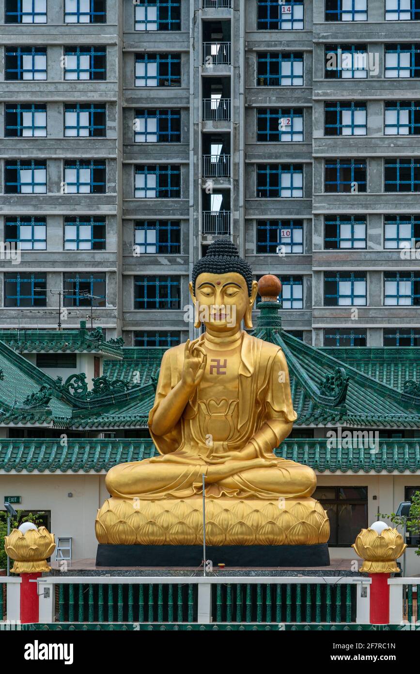 SINGAPORE, SINGAPORE - Mar 31, 2021: Buddha at Singapore Buddhist Youth ...
