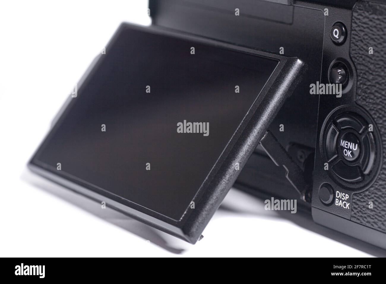 Mirrorless digital camera display isolated on white background Stock ...