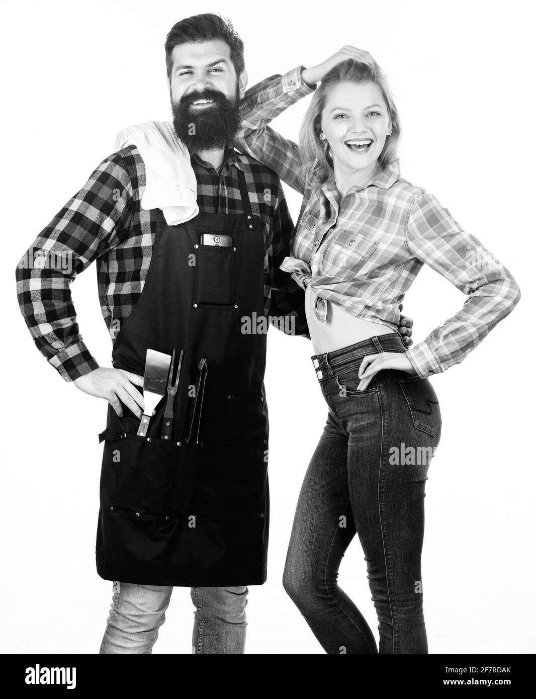 Backyard barbecue party. Family bbq ideas. Couple in love getting ready ...