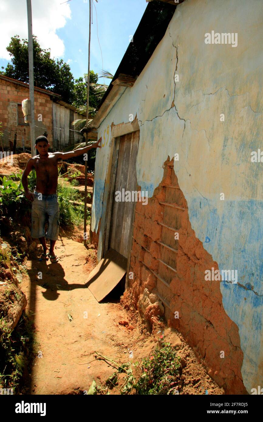 guaratinga, bahia, brazil - may 7, 2009: plastering a house wall made ...