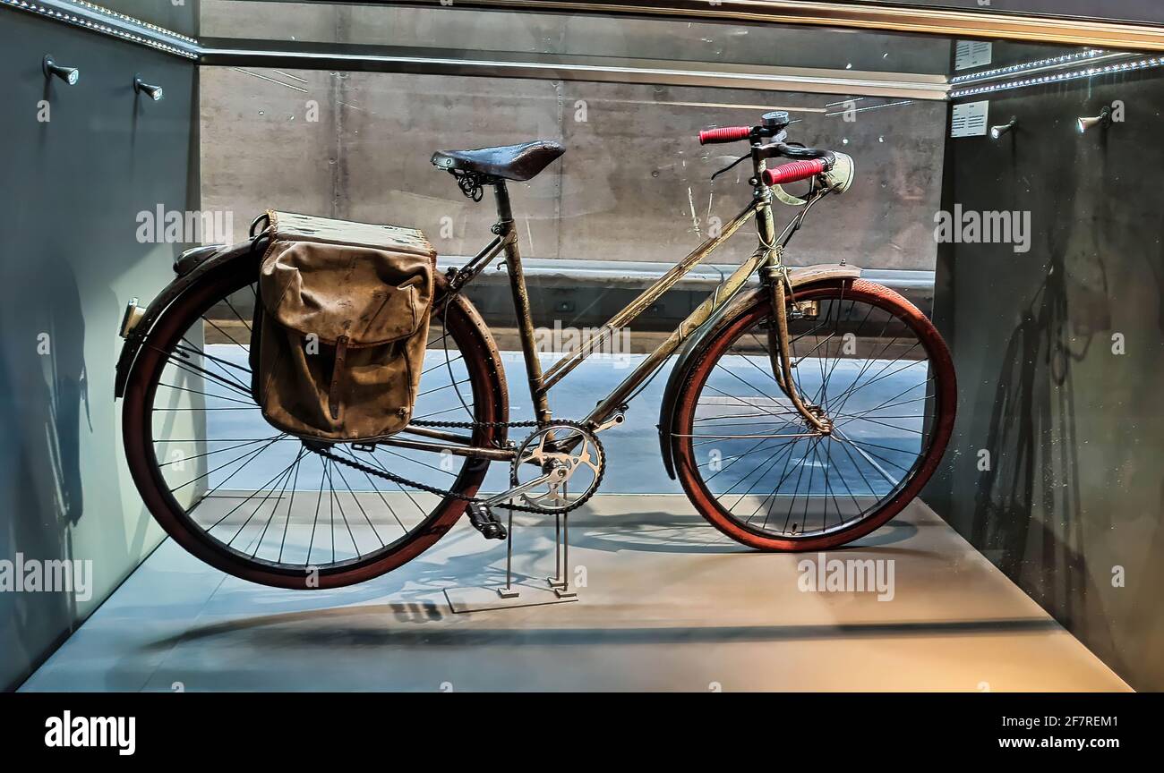 GDANSK, POLAND - August 10, 2020: Old antique vintage bicycle from ...