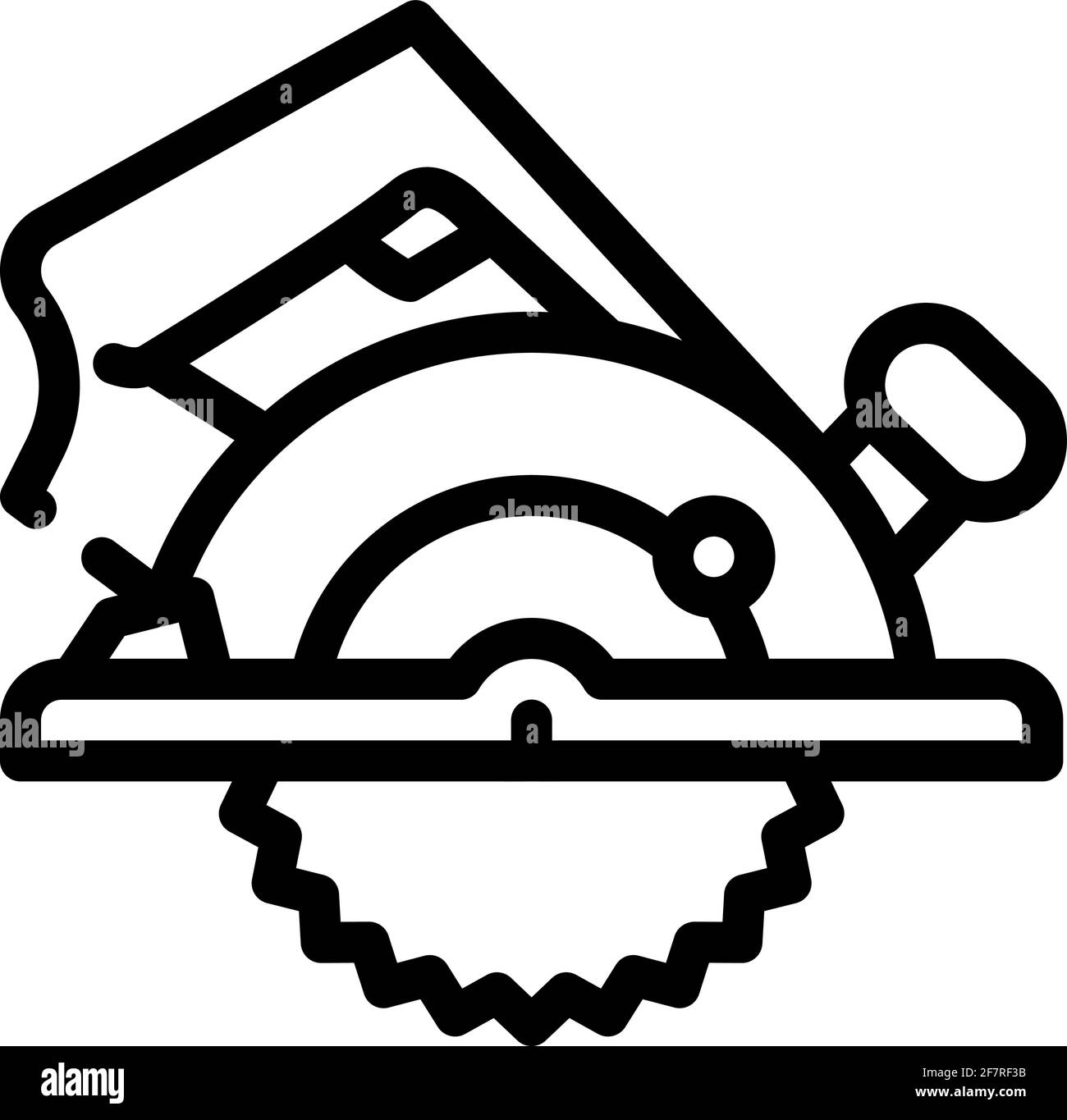 Circular Saw Line Icon Vector Illustration Black Stock Vector Image