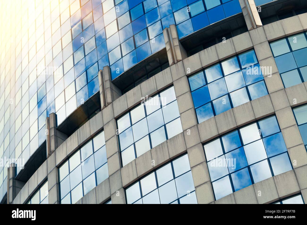 Abstract fragment of a modern building with glass facade for offices ...