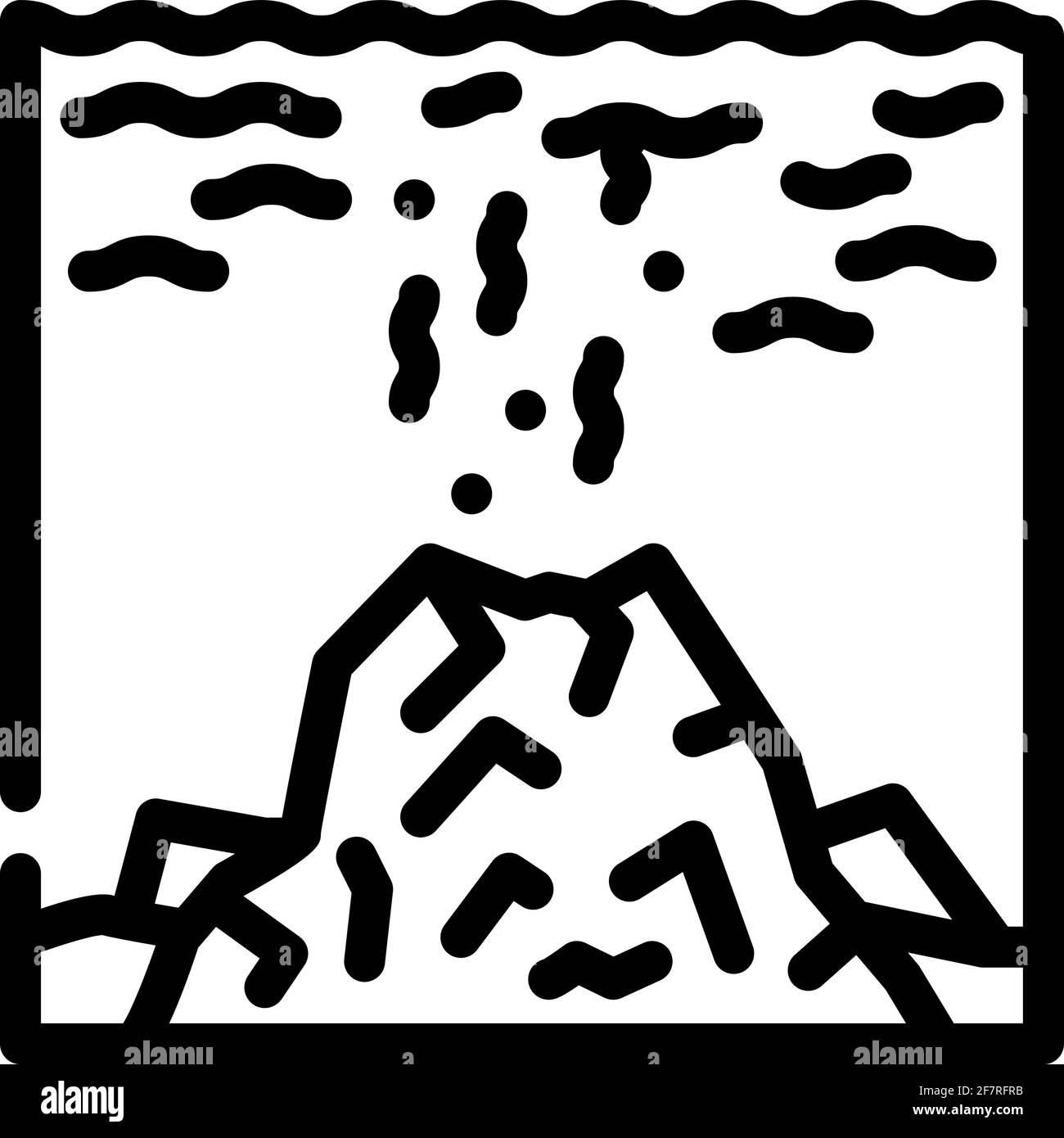 volcano under water line icon vector illustration Stock Vector Image ...