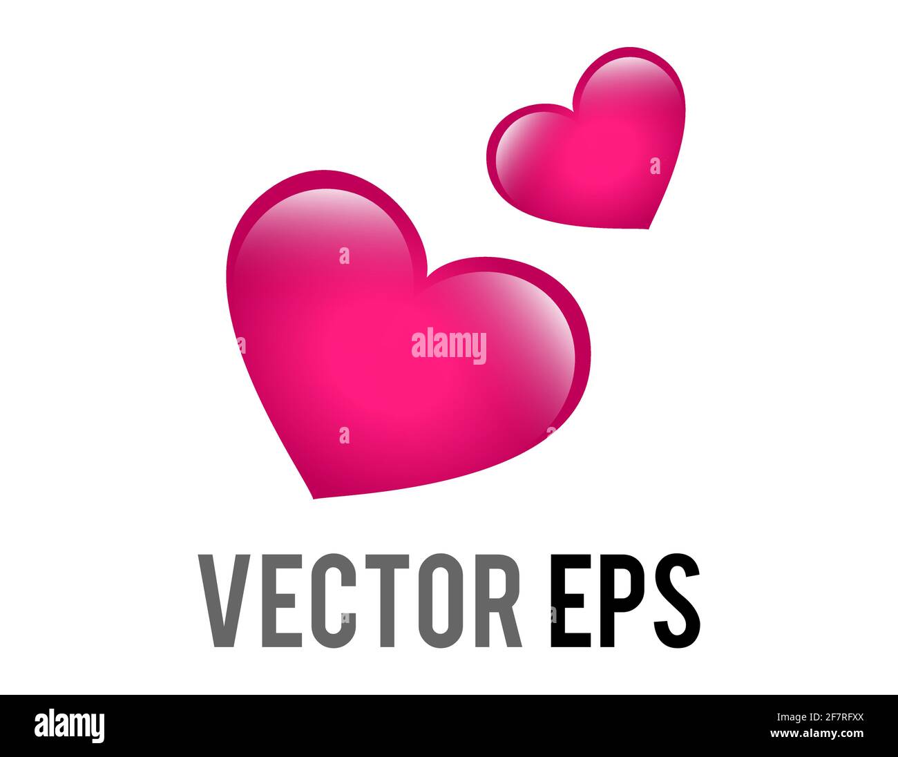 The isolated vector two revolving hearts switching places icon with ...