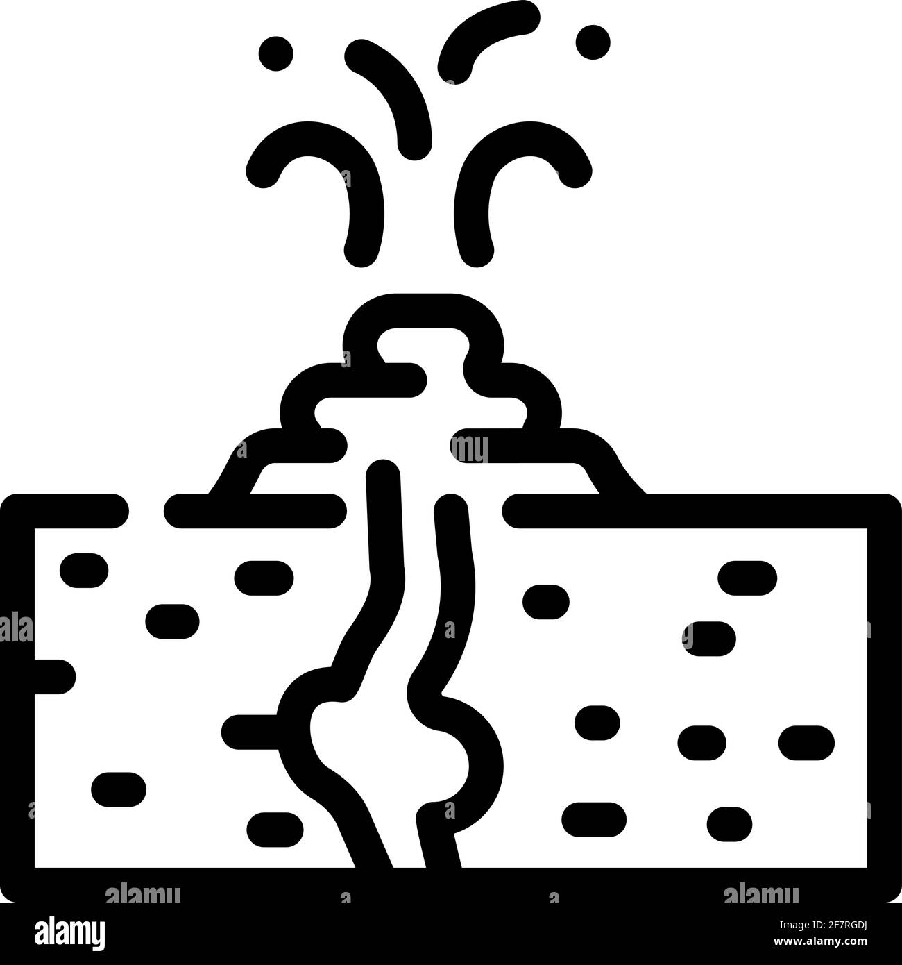 mud volcano line icon vector illustration black Stock Vector Image ...