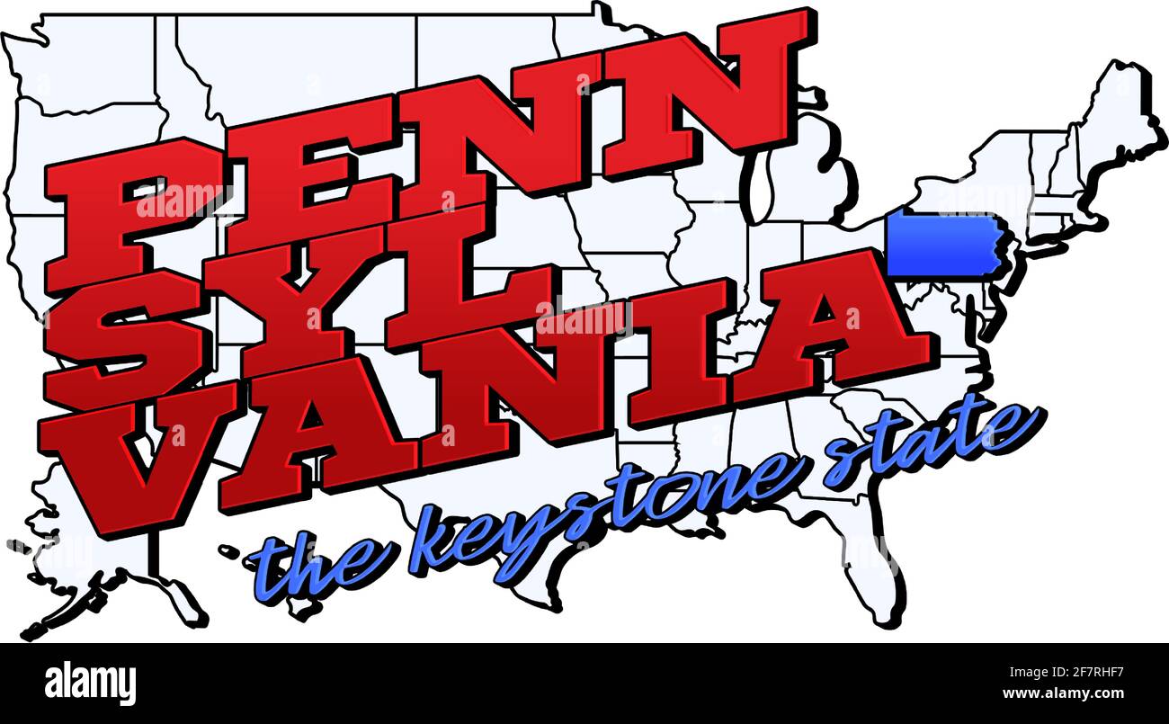 pennsylvania state. Vector illustration with US pennsylvania state on ...