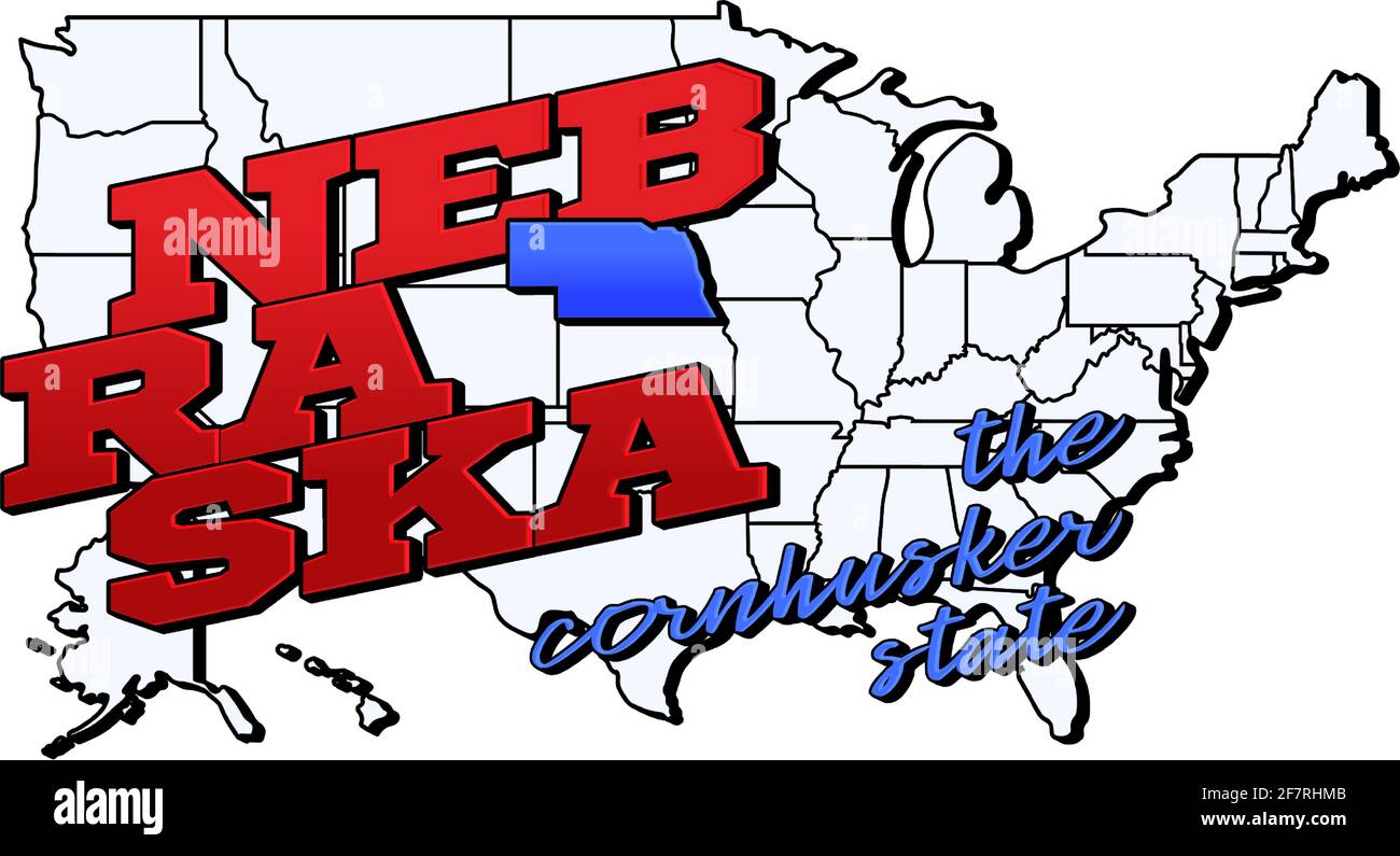 nebraska state. Vector illustration with US nebraska state on american ...