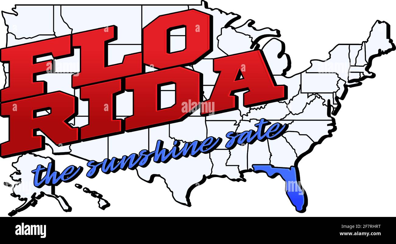 florida state. Vector illustration with US florida state on american ...