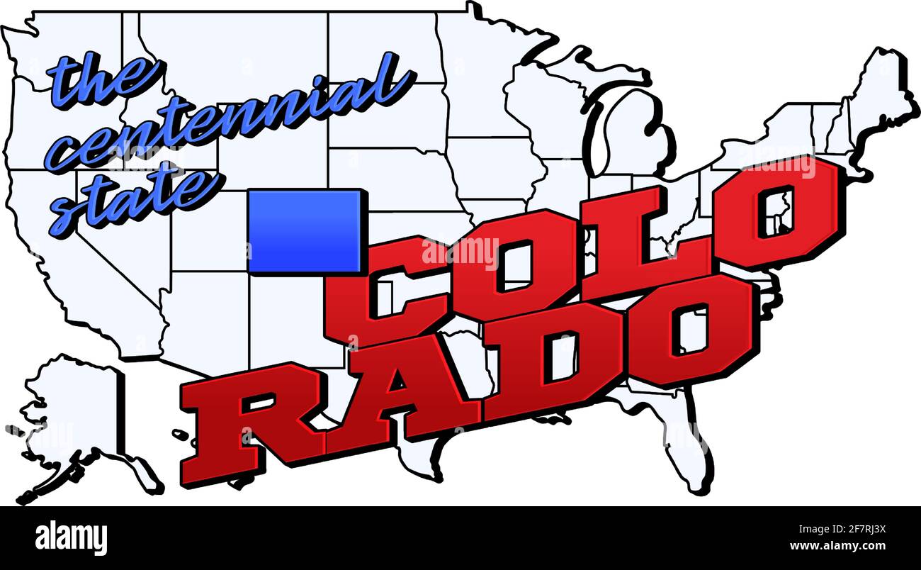 colorado state. Vector illustration with US colorado state on american ...