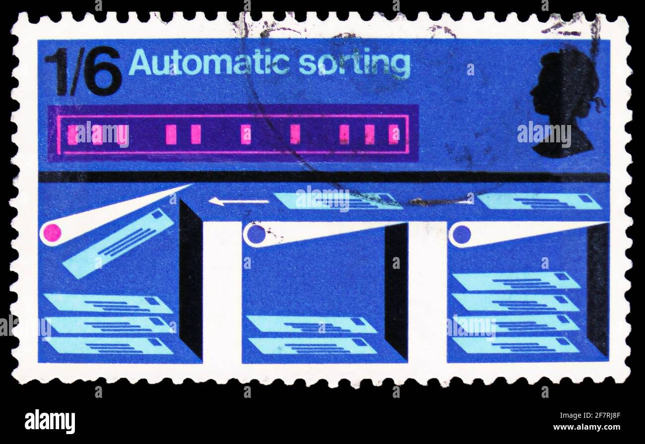 MOSCOW, RUSSIA - JANUARY 17, 2021: Postage stamp printed in United ...