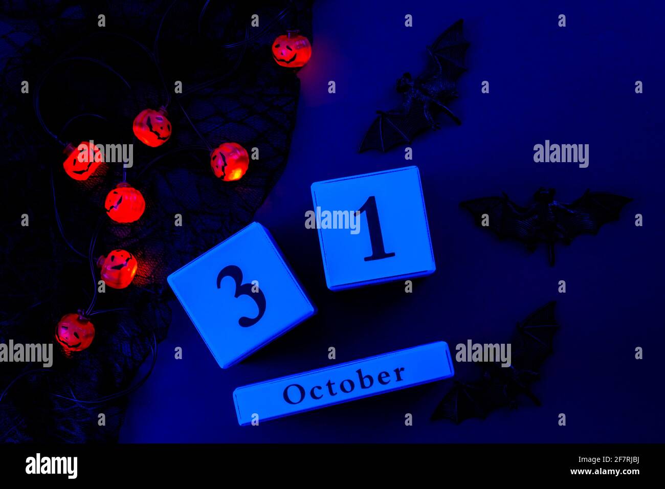 Happy Halloween and fall holiday concept with a calendar showing ...