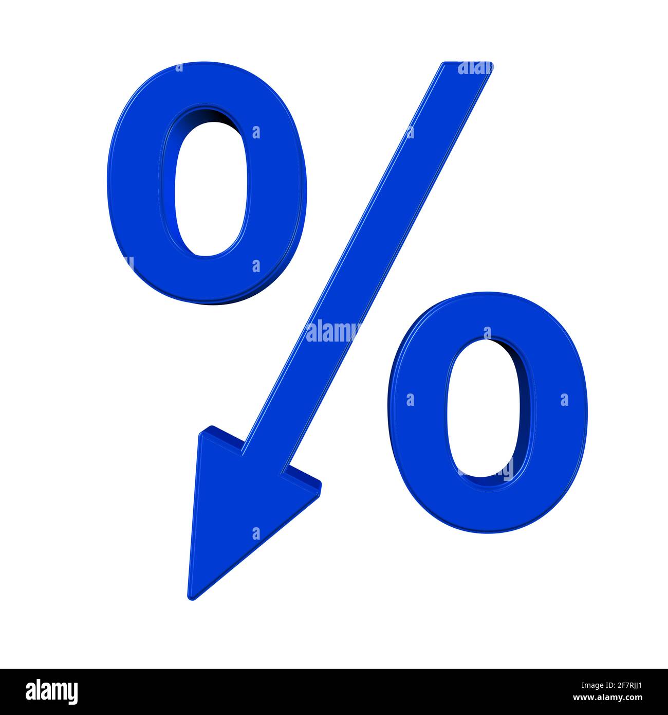 Percentage symbol with down arrow, 3D illustration Stock Photo - Alamy