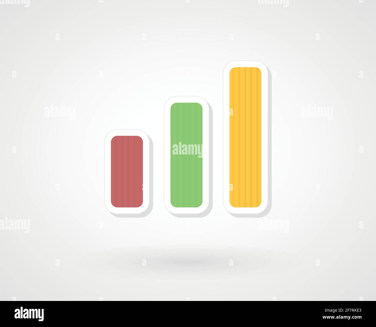 Minimal diagram. Infographics. Red, green and yellow. Vector ...