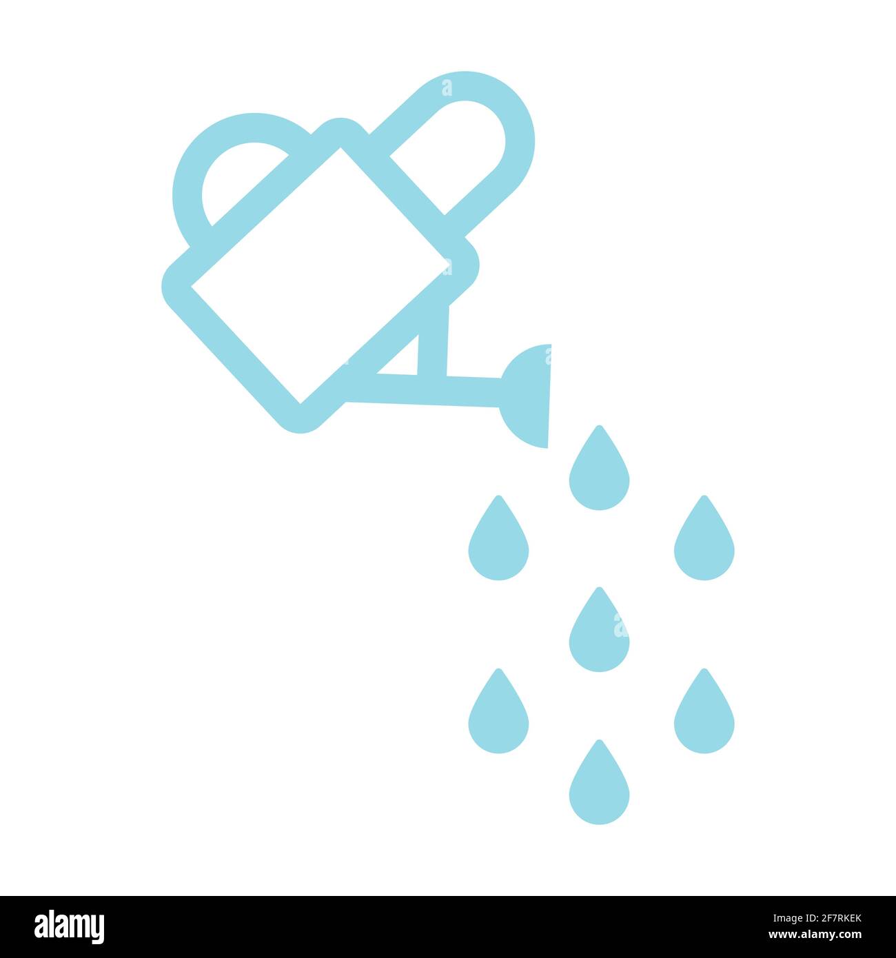 Watering can pouring drops water. Vector illustration, flat design ...