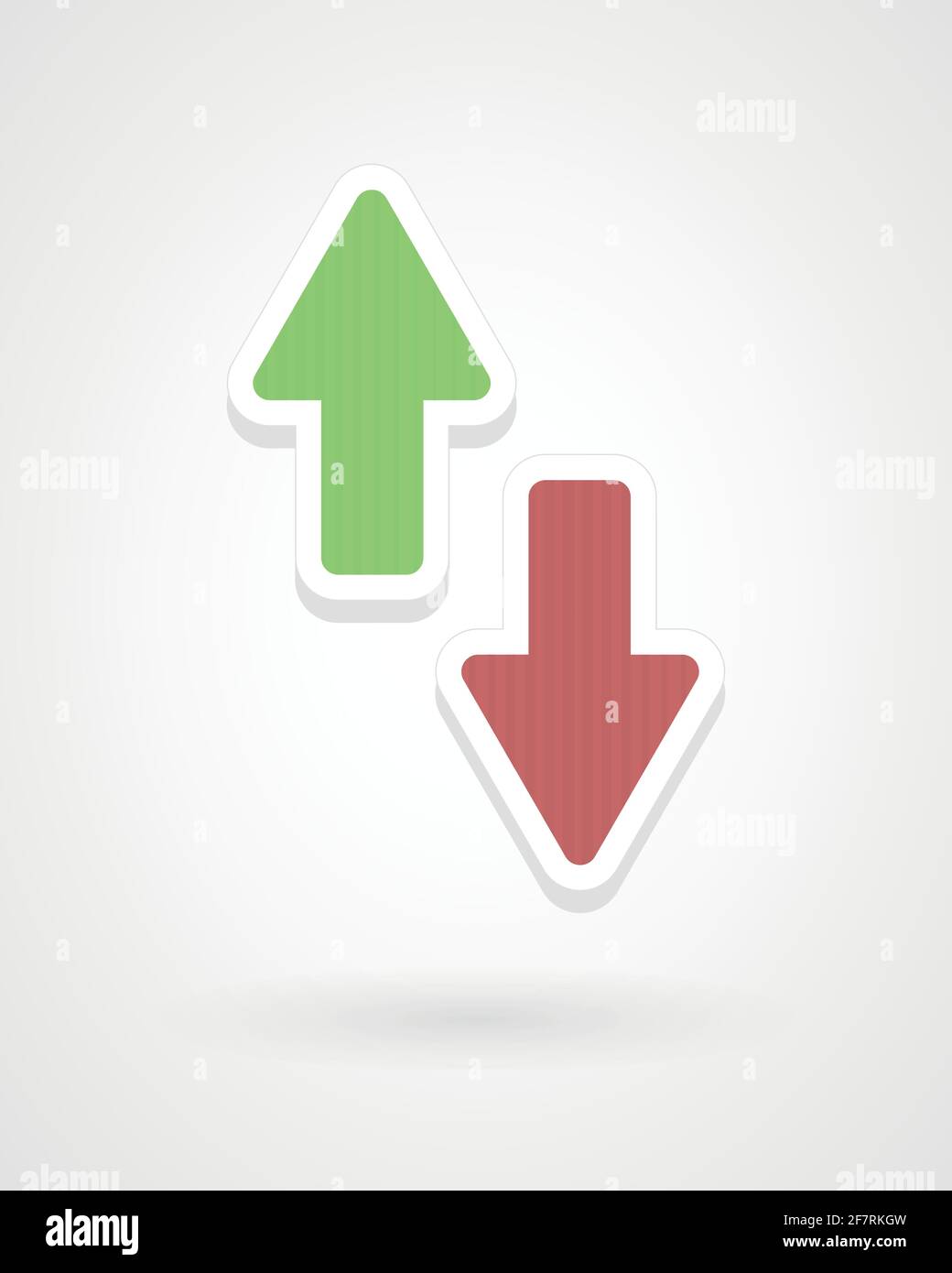 Minimal diagram. Arrows. Up and down. Vector illustration, flat design ...