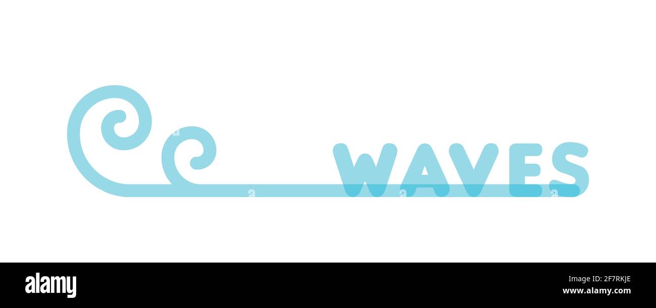 Waves minimal icon. Vector illustration, flat design Stock Vector Image ...