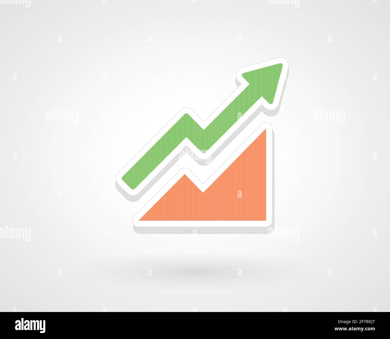 Minimal diagram. Growth arrow. Infographics. Vector illustration, flat ...
