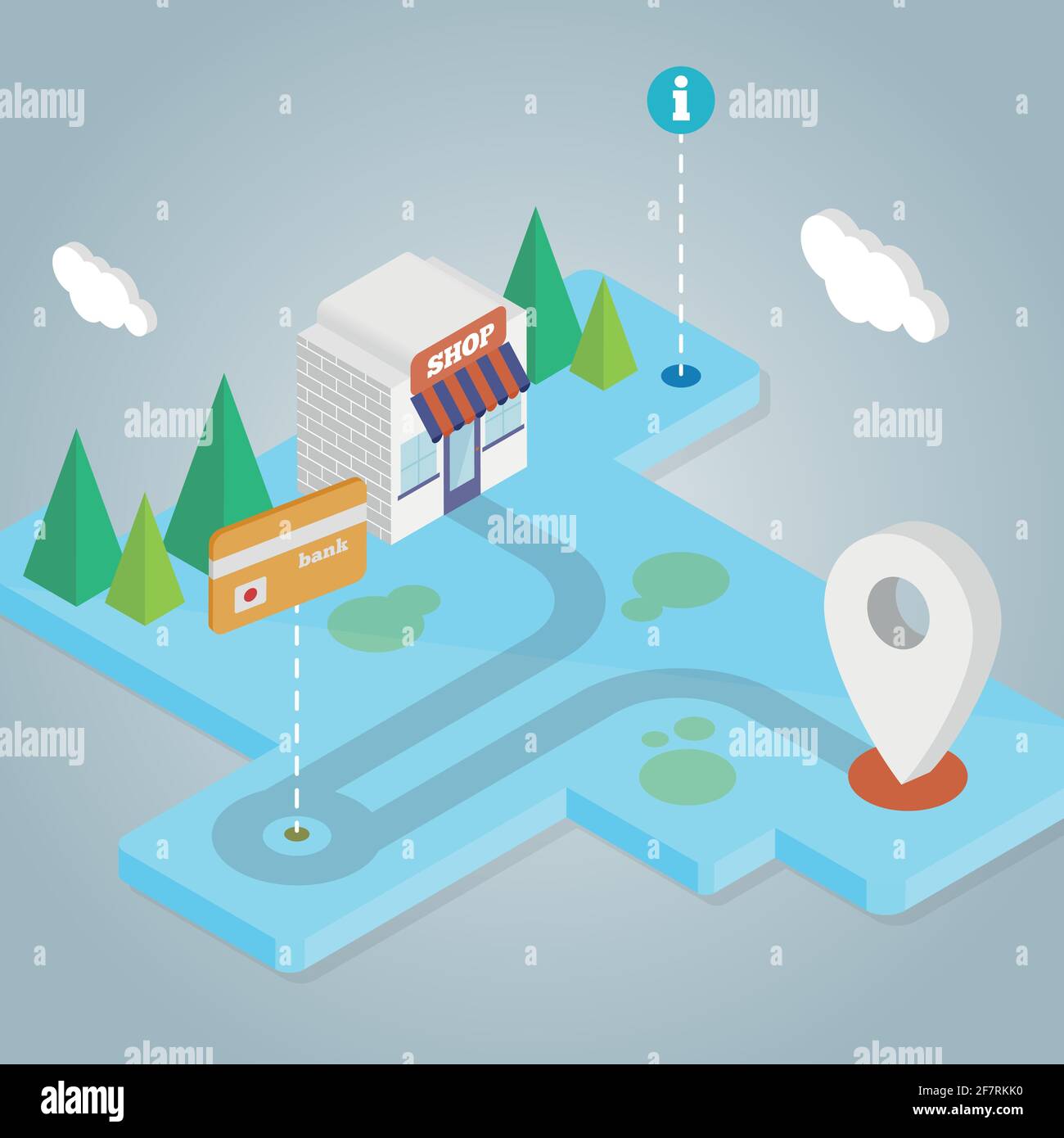 Shop experience. Isometric style. Vector illustration, flat design ...