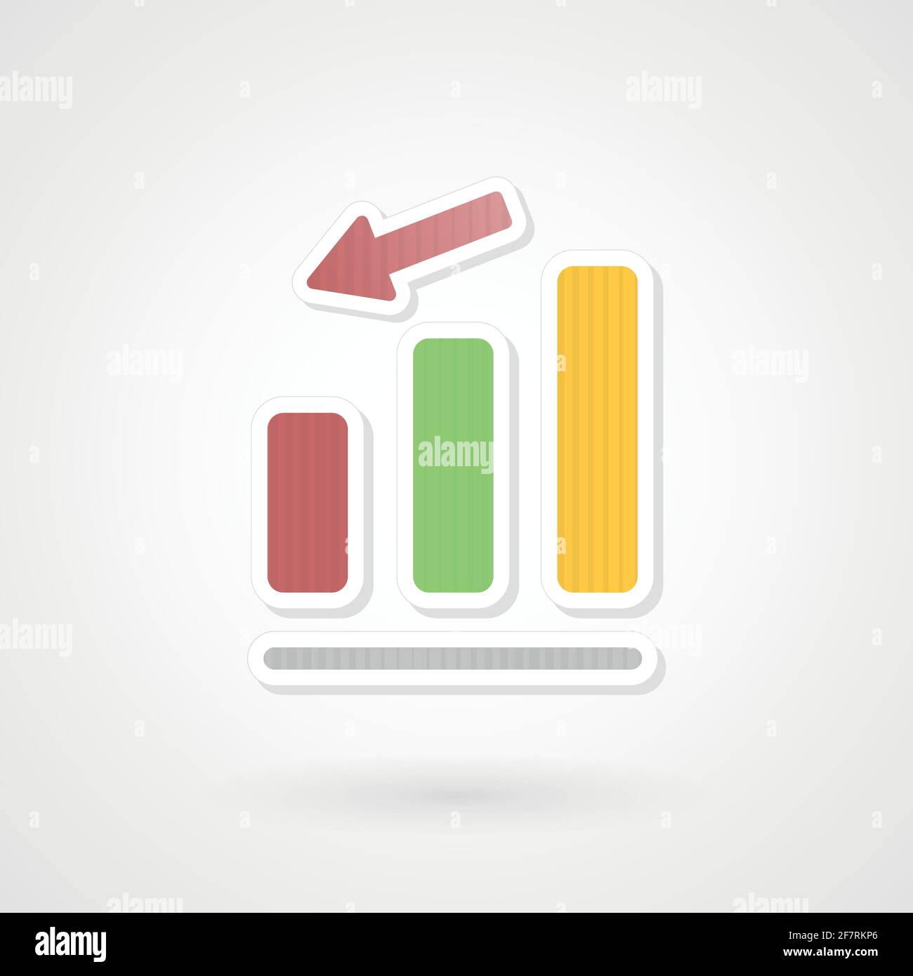Minimal diagram descent. Down arrow. Vector illustration, flat design ...
