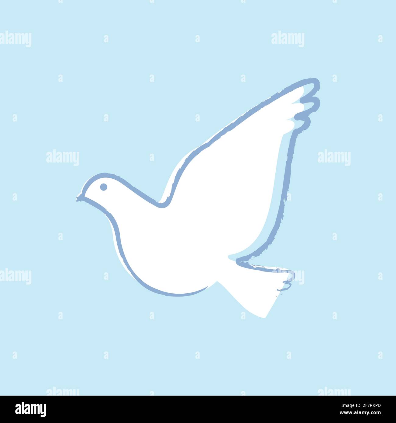 White and blue dove. Vector illustration, flat design Stock Vector ...