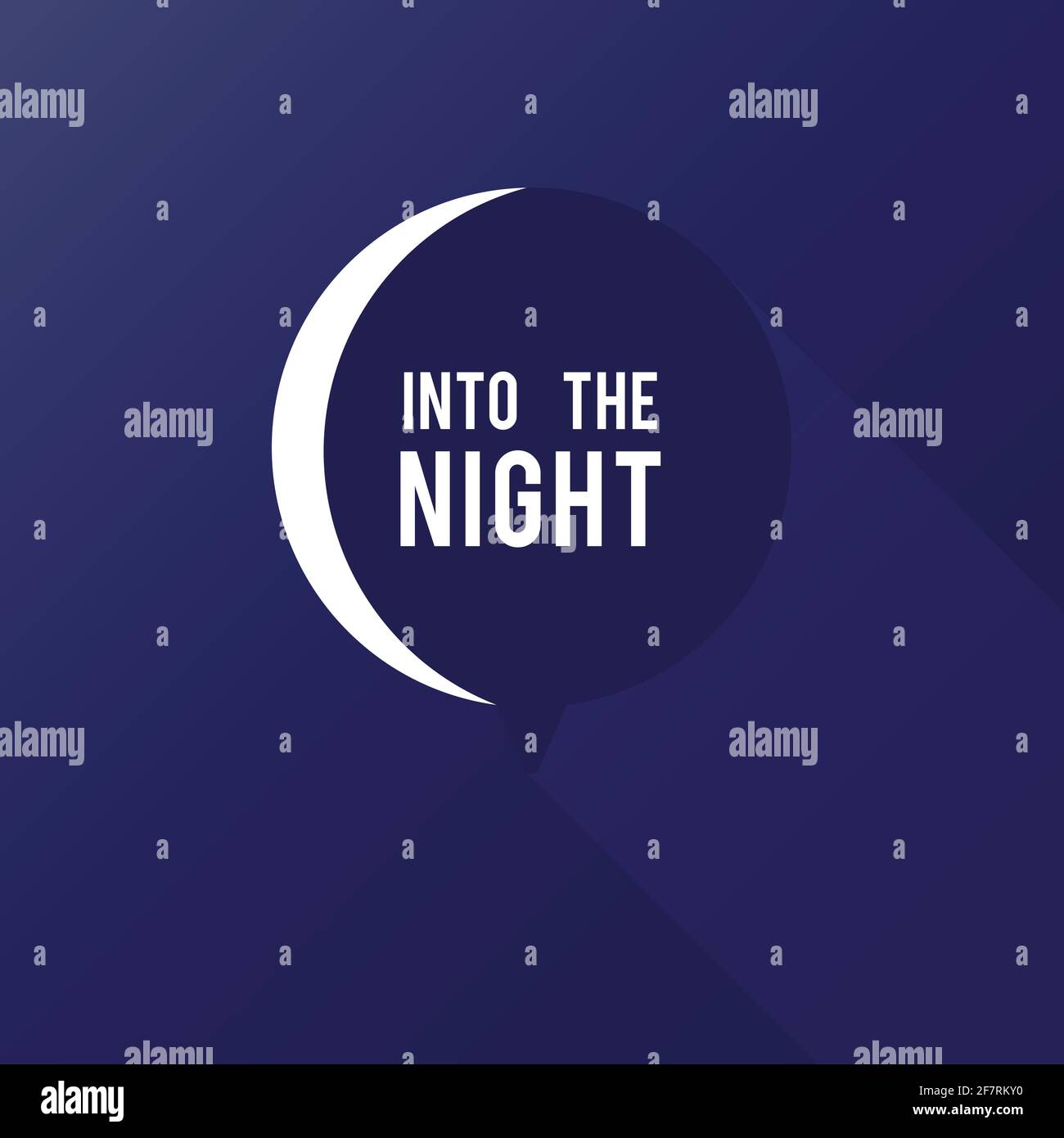 Into the night. Minimal background. Vector illustration, flat design ...