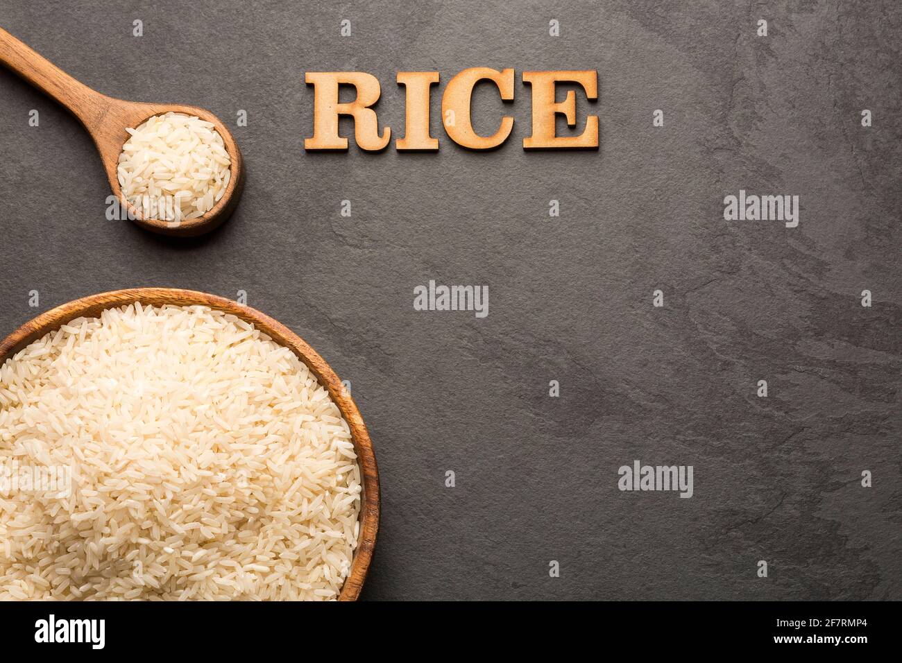 Raw white rice text hi-res stock photography and images - Alamy