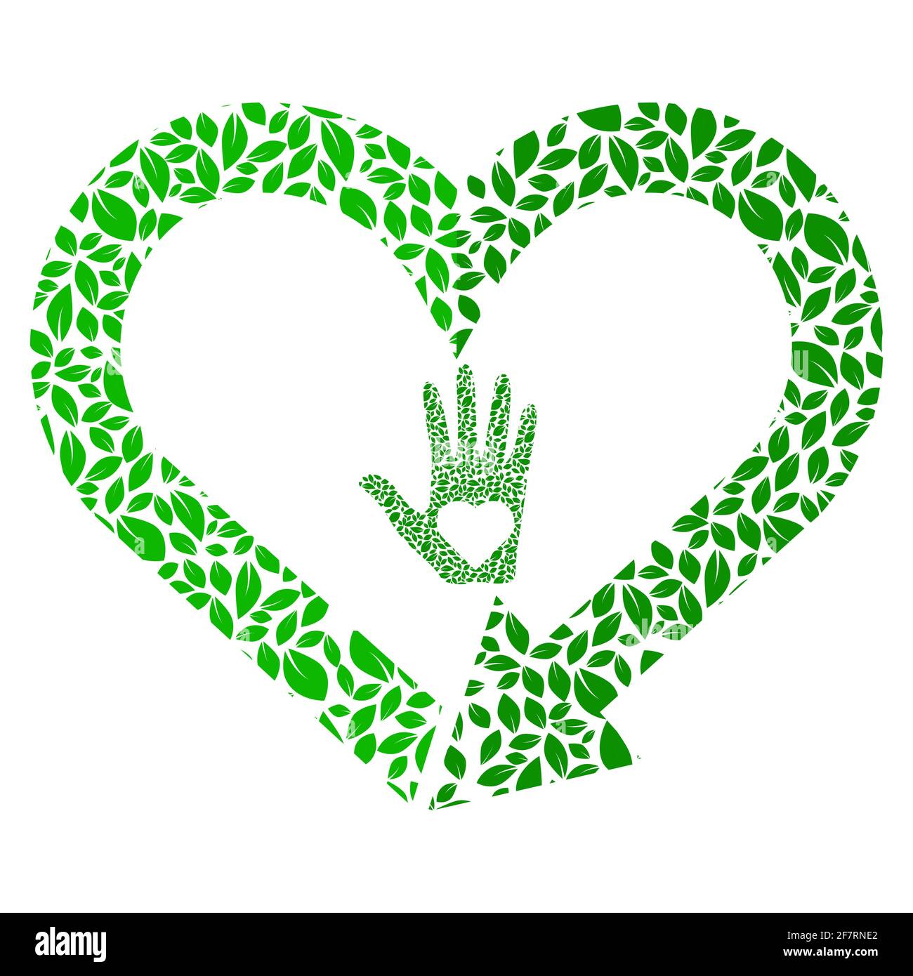 Recycling symbol in heart shape, reload sign, love earth color icon ...