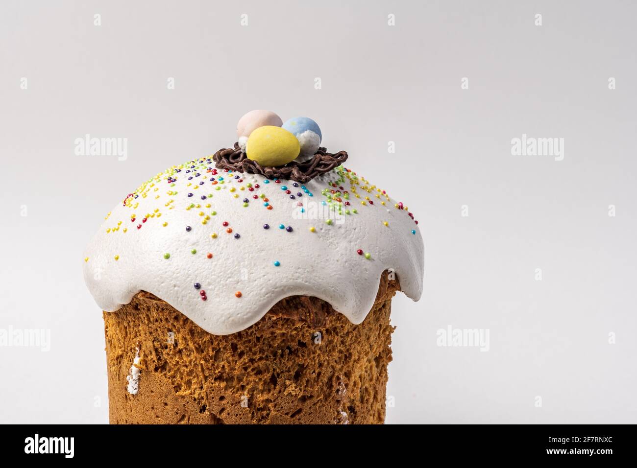 Easter cake isolated on white background Orthodox festive bread Stock ...