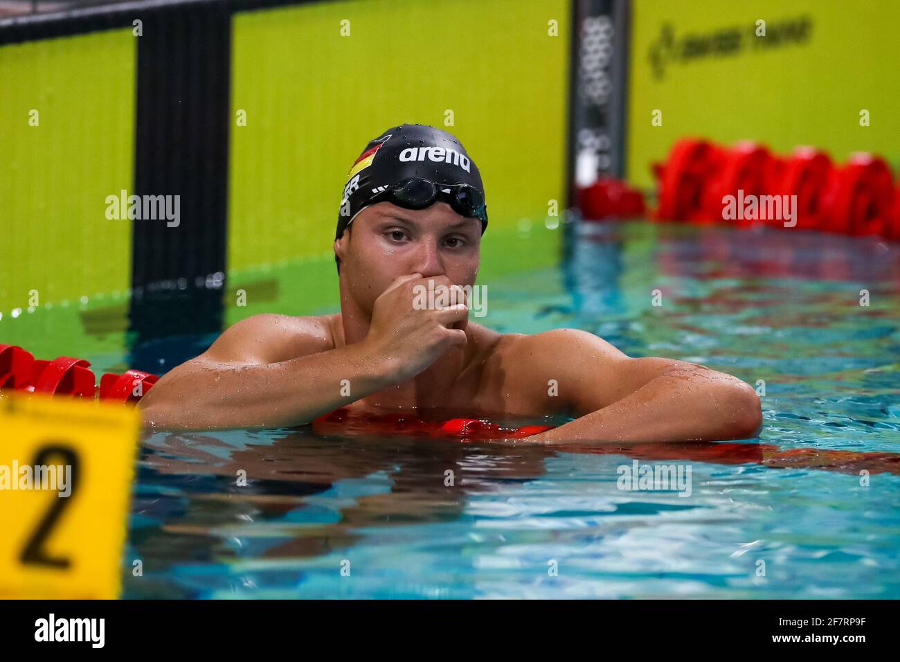 EINDHOVEN, NETHERLANDS - APRIL 9: Jan Schreiber of Germany competing in ...