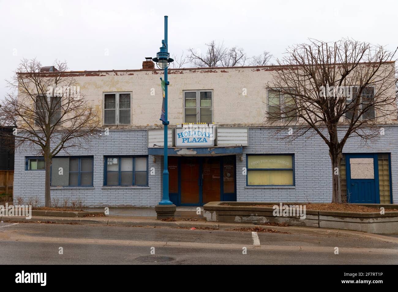 Boarded up storefronts. Grand Bend Ontario Canada Stock Photo - Alamy